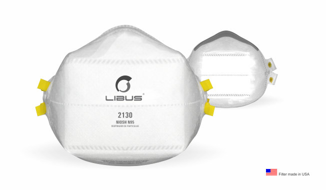 Respirador Libus Plegable N95 2130C para Polvos, Humos y Neblinas | LIBUS